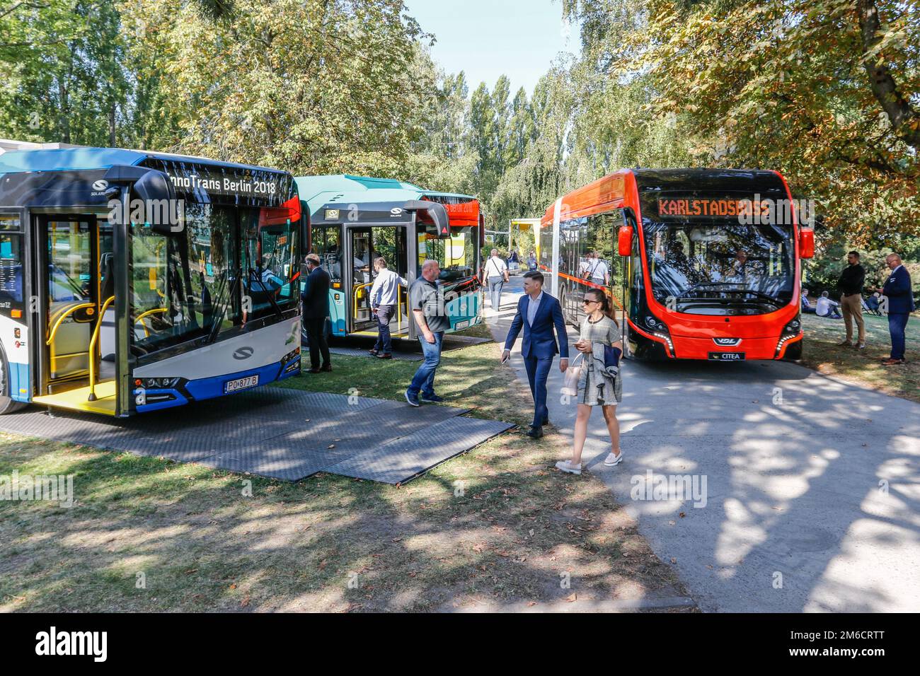Electric buses at Innotrans 2018 Stock Photo - Alamy