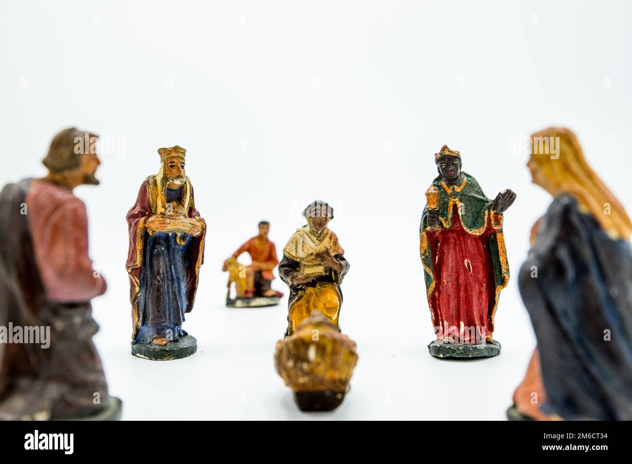 The three biblical magi and the Holy family Stock Photo - Alamy