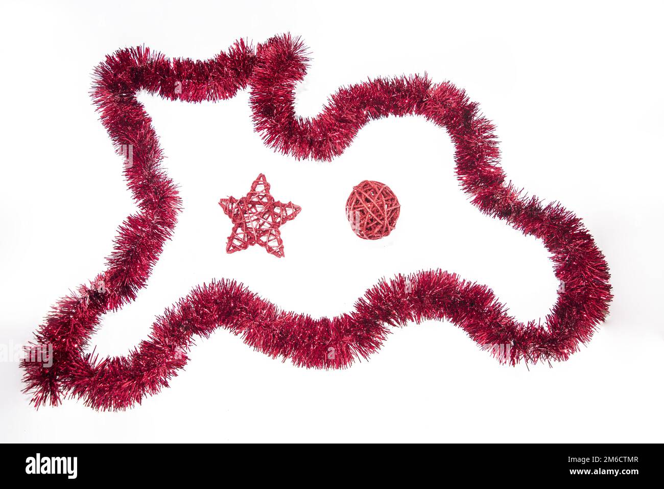 Christmas garland. Abstract isolated photo on white background Stock ...