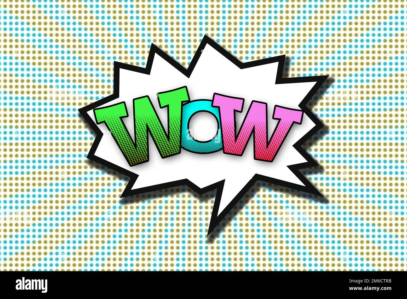 Inscription Wow in comics cloud Stock Photo - Alamy