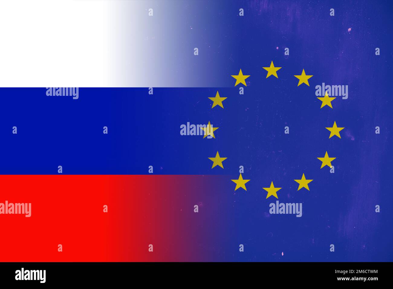 Russian and European Union flag Stock Photo - Alamy