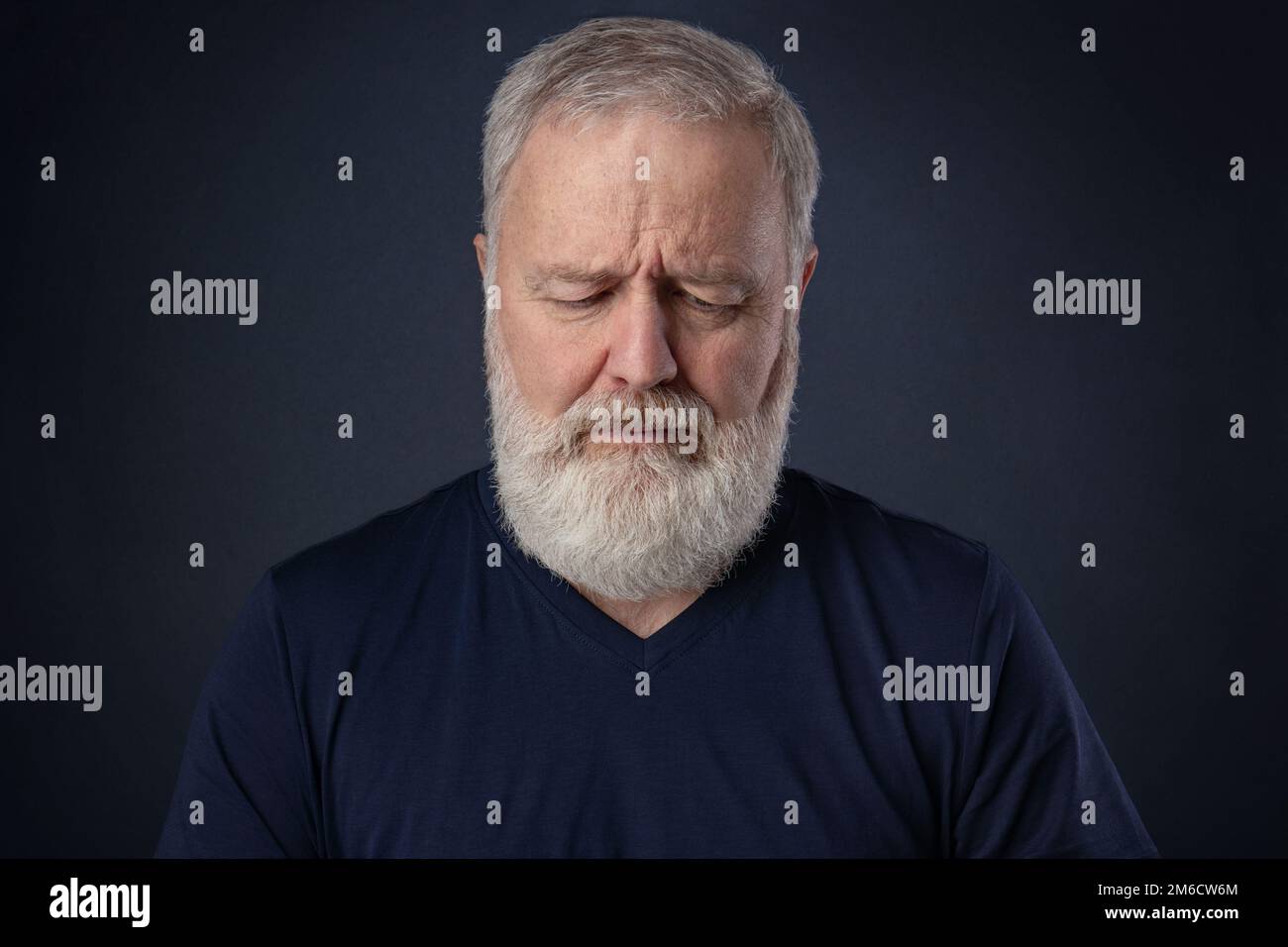Portrait of the old man looking down Stock Photo - Alamy Portrait of the old man looking down Stock Photo - Alamy