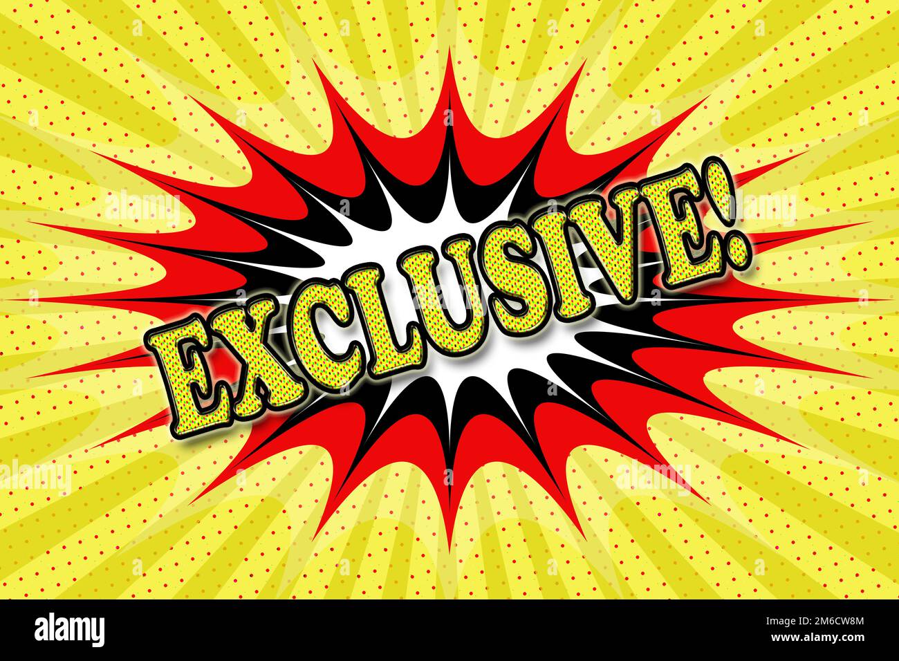 Inscription Exclusive in cartoon style Stock Photo - Alamy