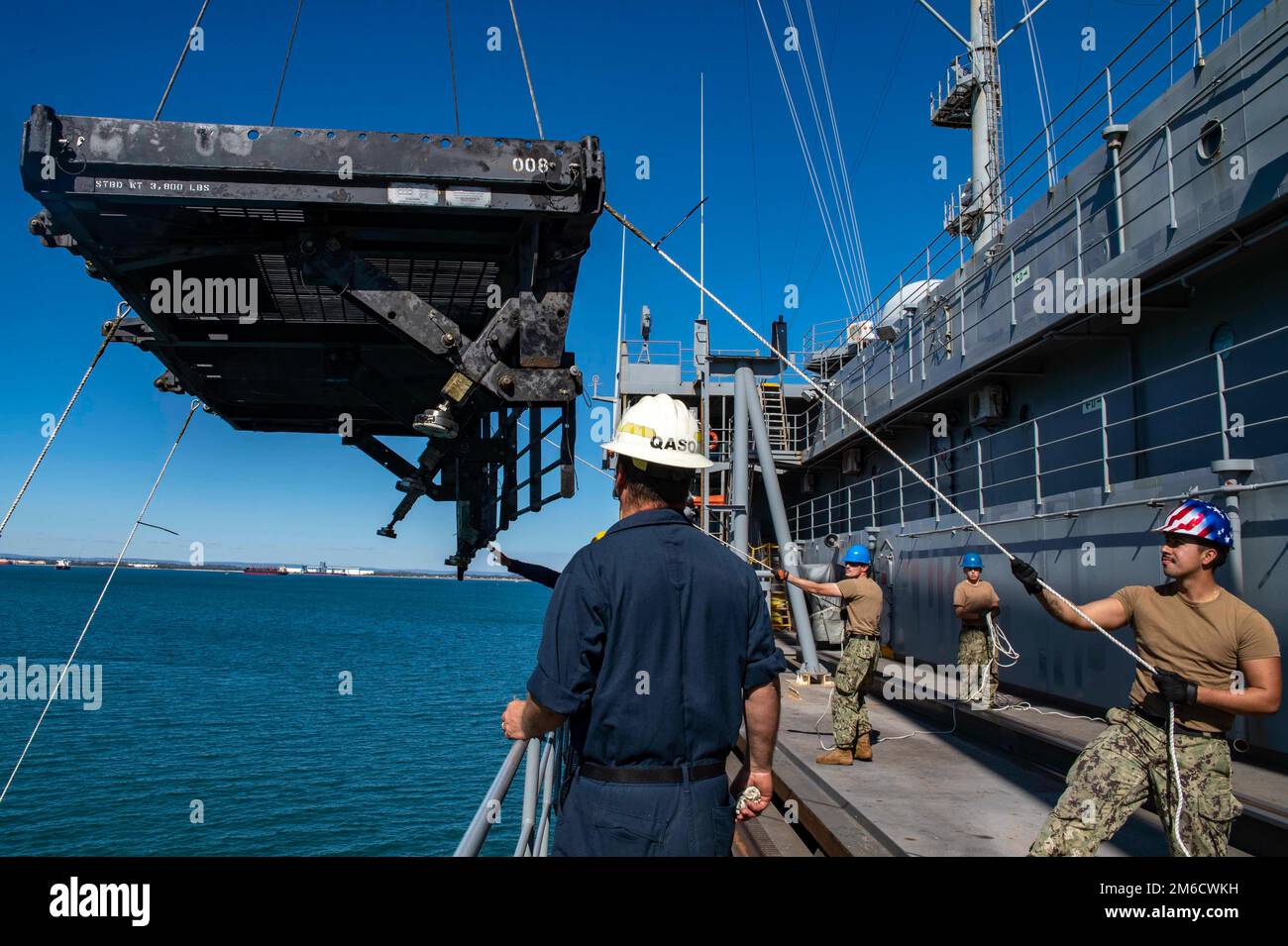 PERTH, Australia (April 23, 2022) Sailors assigned to the Emory S. Land ...