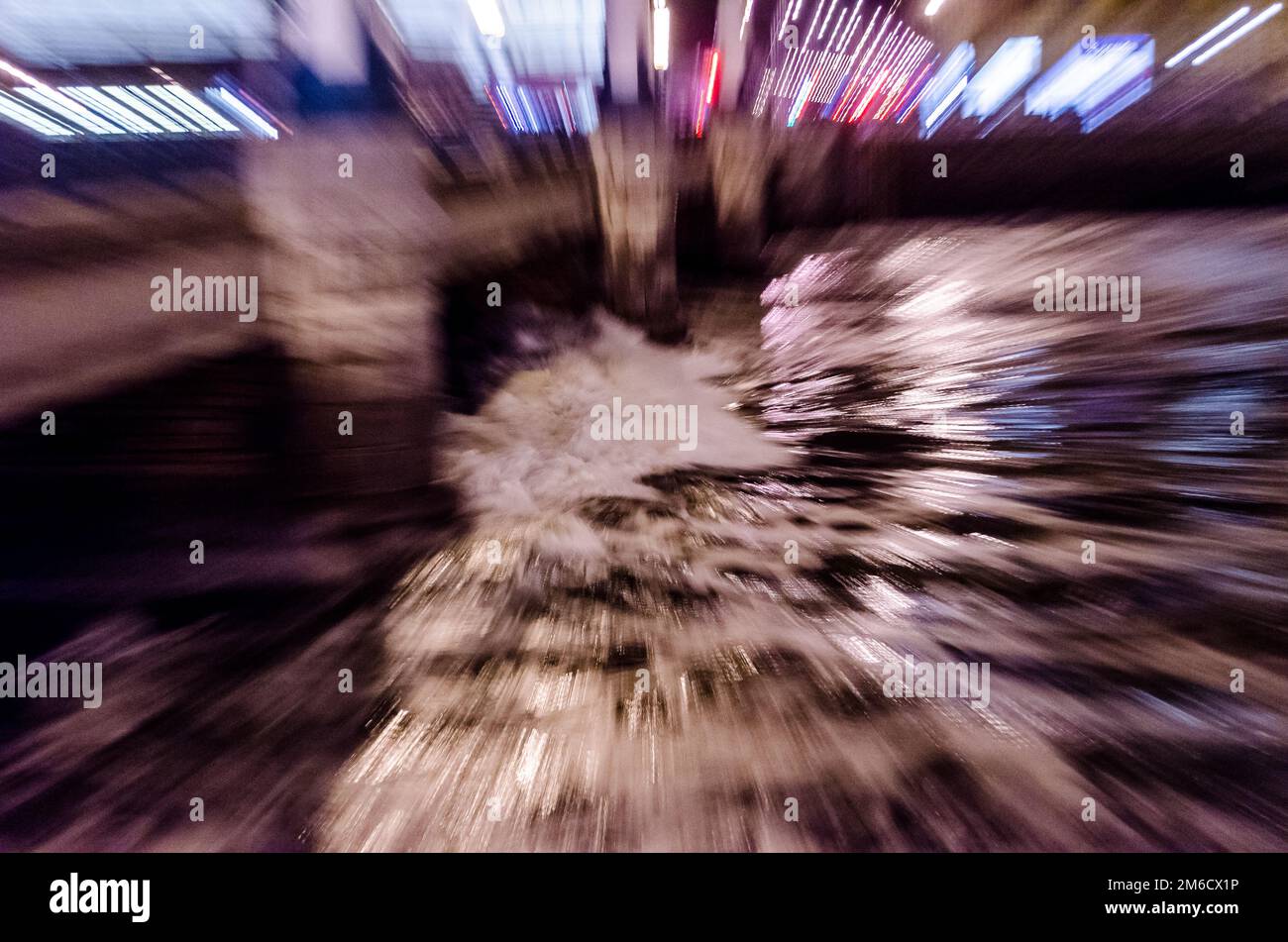 Very high tide at San Sebastian bridge Stock Photo - Alamy