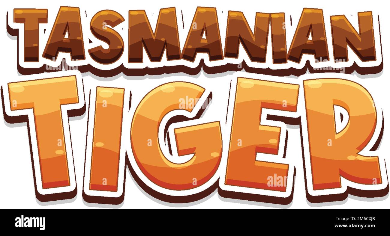 Tasmanian tiger text icon illustration Stock Vector Image & Art - Alamy