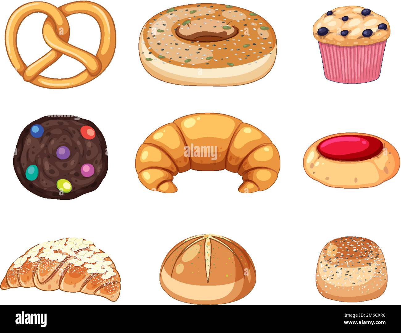 Bakery Food Clipart Set Of Bread And Pastry Bakery Products Royalty
