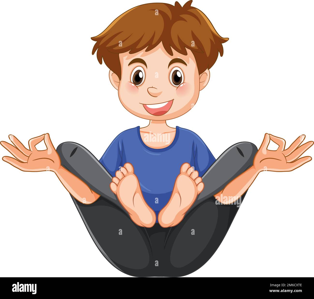 Yoga flower pose cartoon character illustration Stock Vector Image ...