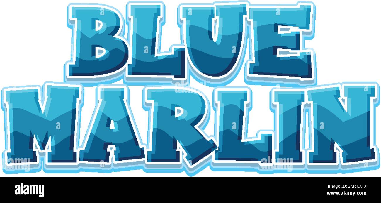 Blue marlin fish text logo illustration Stock Vector Image & Art - Alamy