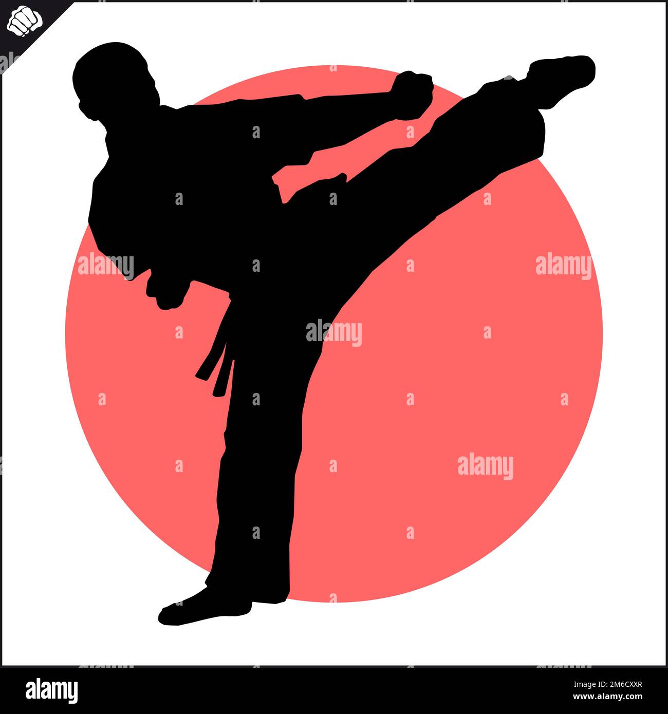 Martial art colored simbol design. Karate emblem Stock Photo - Alamy