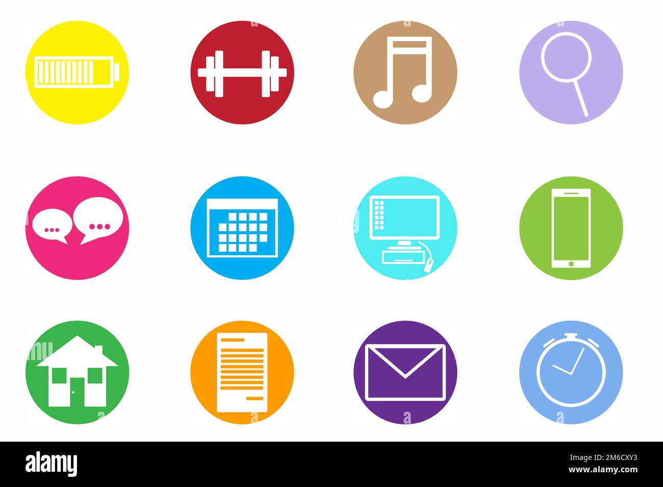 Set smartphone icons different Cut Out Stock Images & Pictures - Alamy