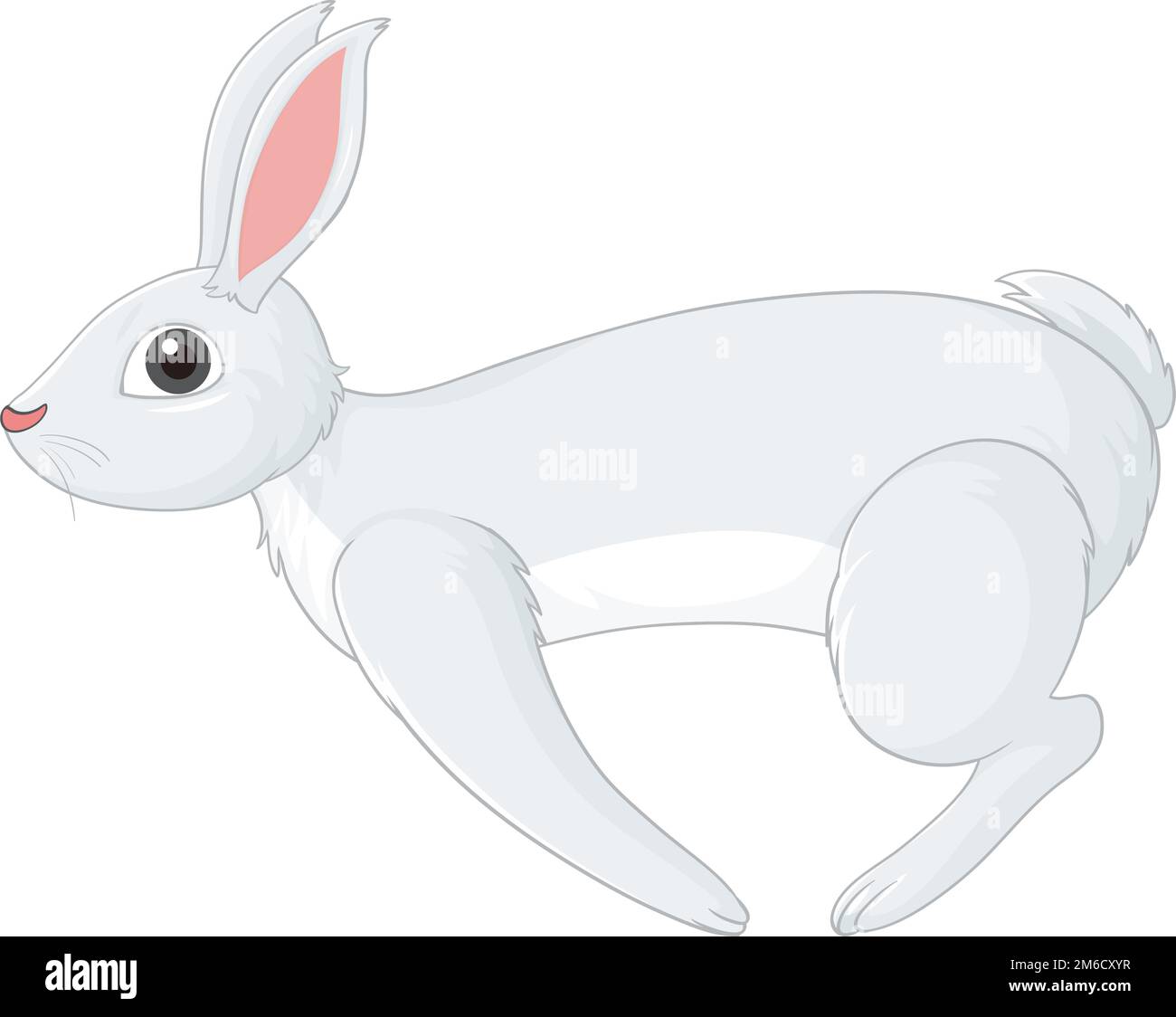White rabbit cartoon character illustration Stock Vector Image & Art ...