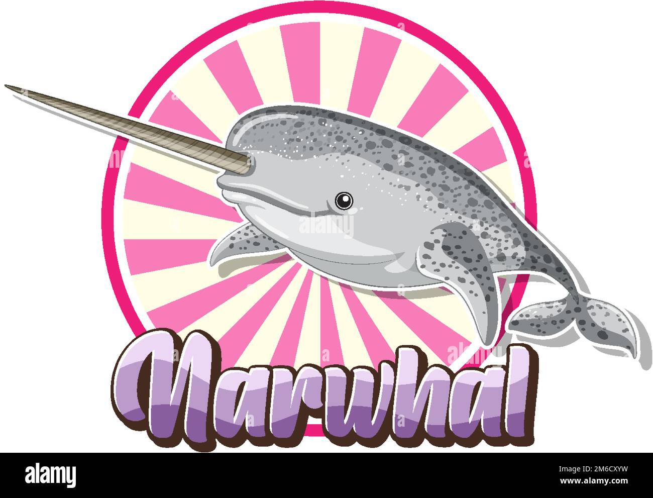 Narwhal logo with carton character illustration Stock Vector Image ...