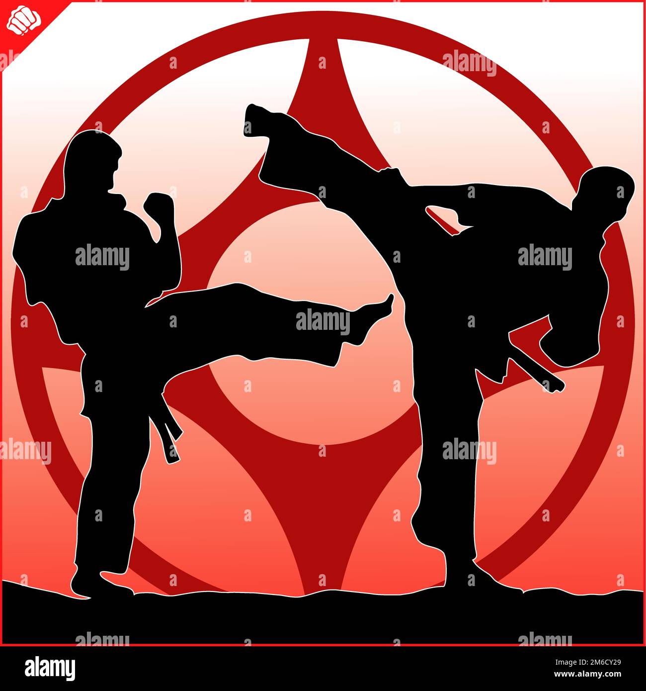 Martial art colored simbol design. Karate emblem Stock Photo - Alamy