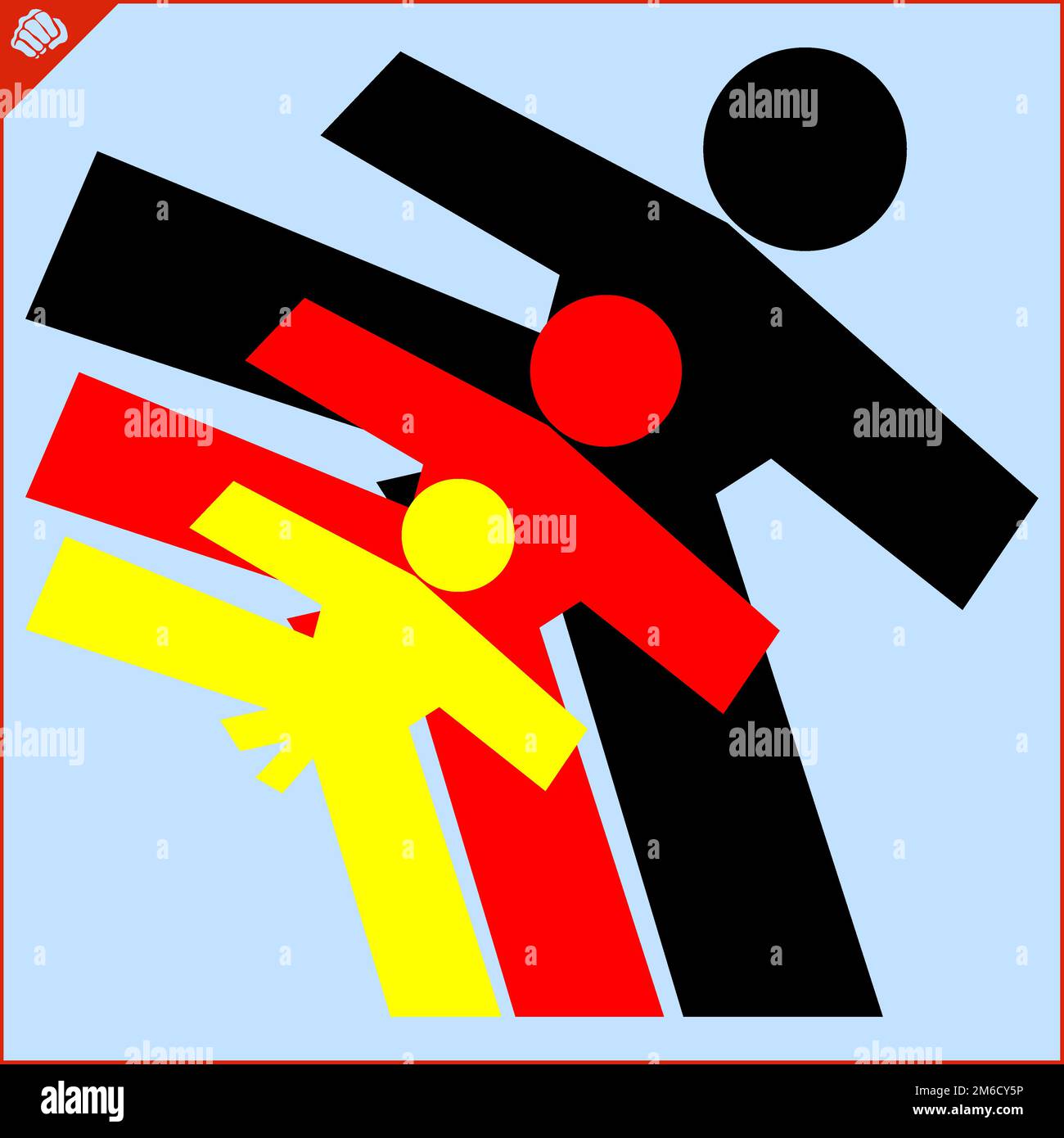 Martial art colored simbol design. Karate emblem Stock Photo - Alamy