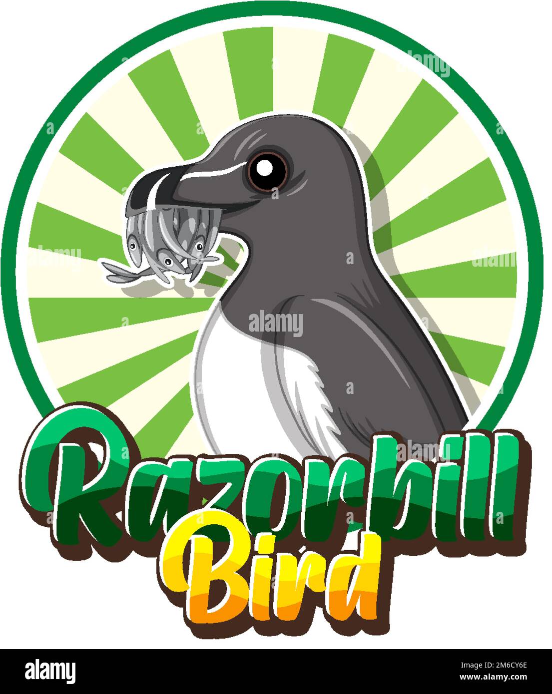 Razorbill bird logo with carton character illustration Stock Vector ...