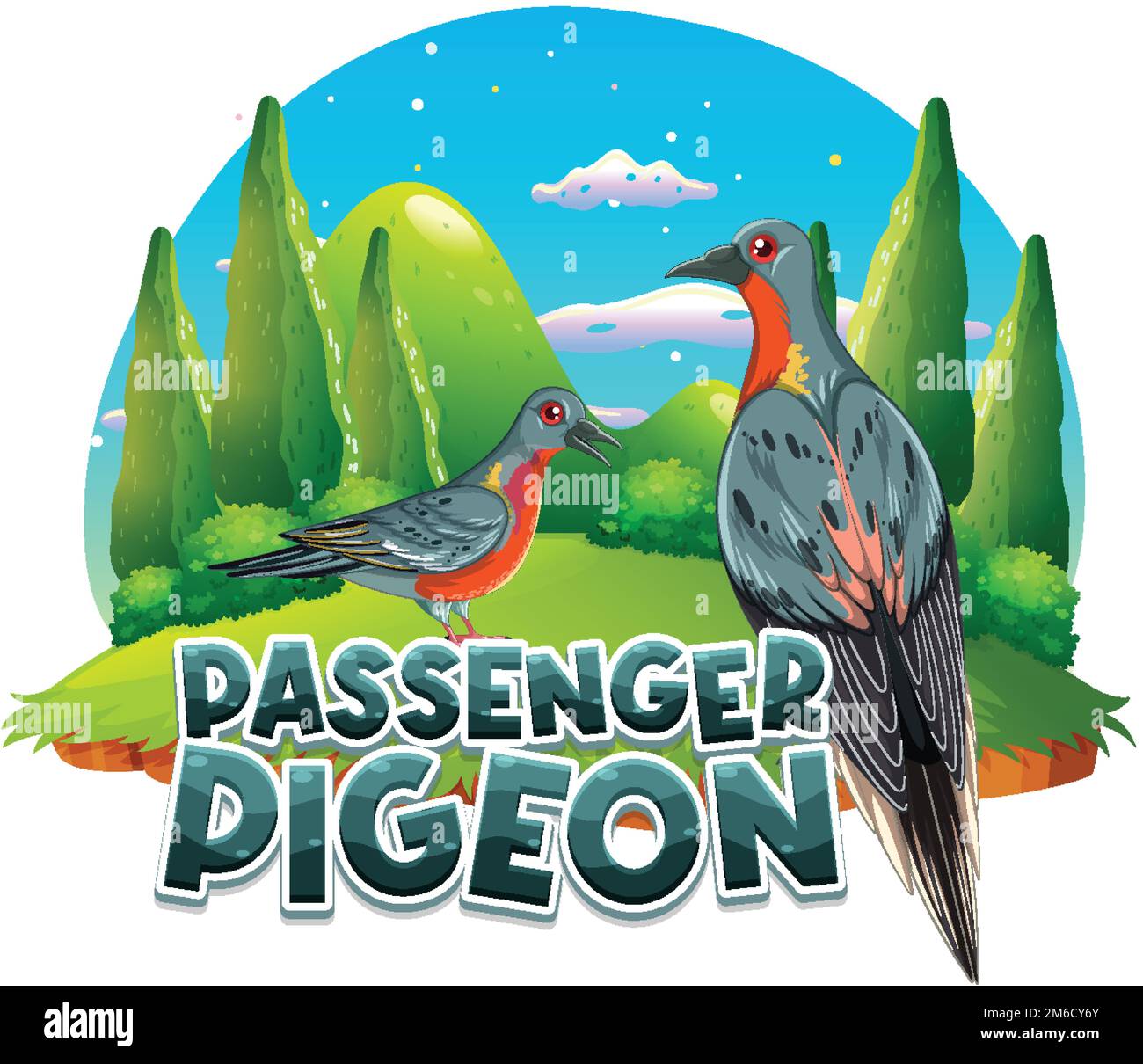 Passenger pigeon extinction bird illustration Stock Vector Image & Art ...