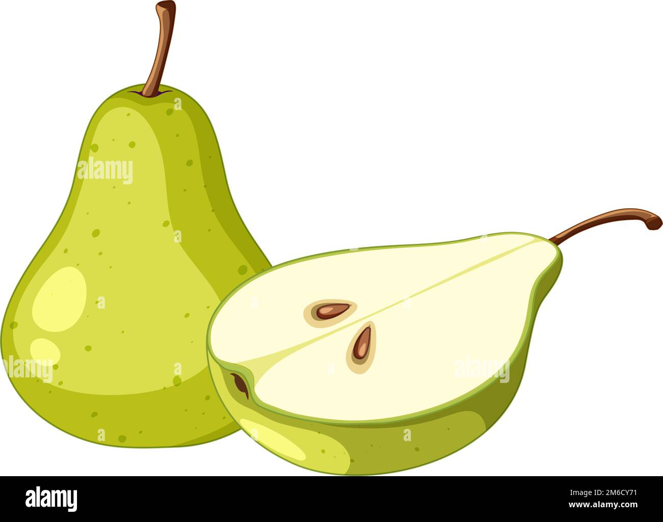 Green pear and half of pear illustration Stock Vector Image & Art - Alamy