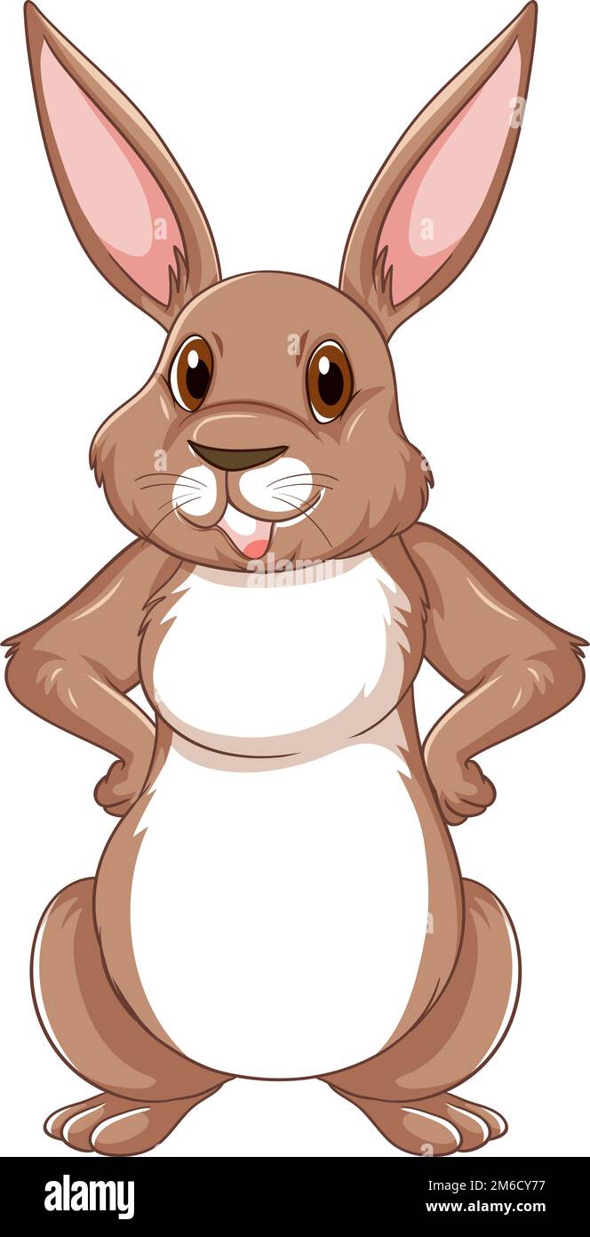 Cute brown rabbit cartoon character illustration Stock Vector Image ...