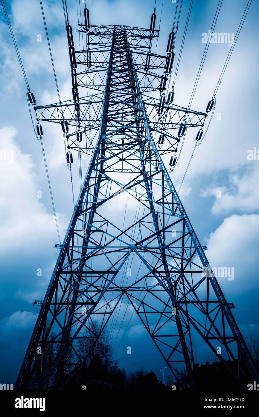High voltage towers Stock Photo - Alamy