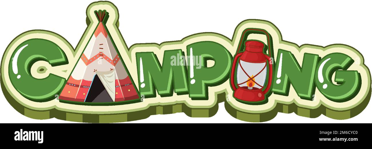 Text design for word camping illustration Stock Vector Image & Art - Alamy