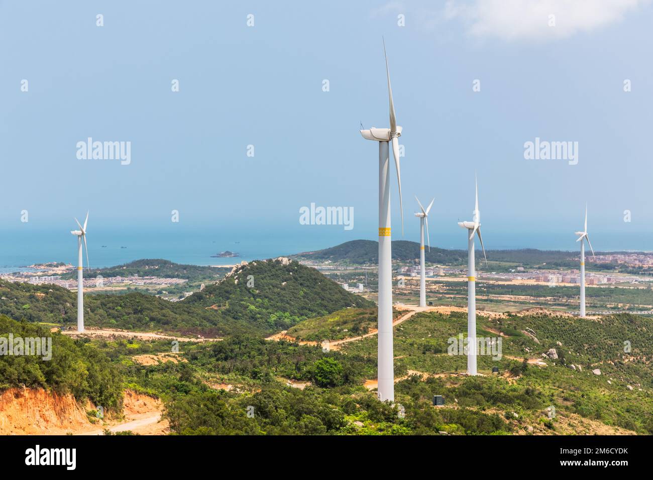Wind turbines rural road hi-res stock photography and images - Alamy