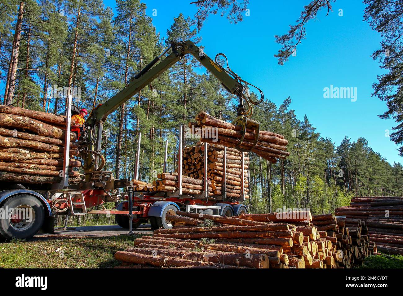 Logging truck carrying logs hi-res stock photography and images - Alamy
