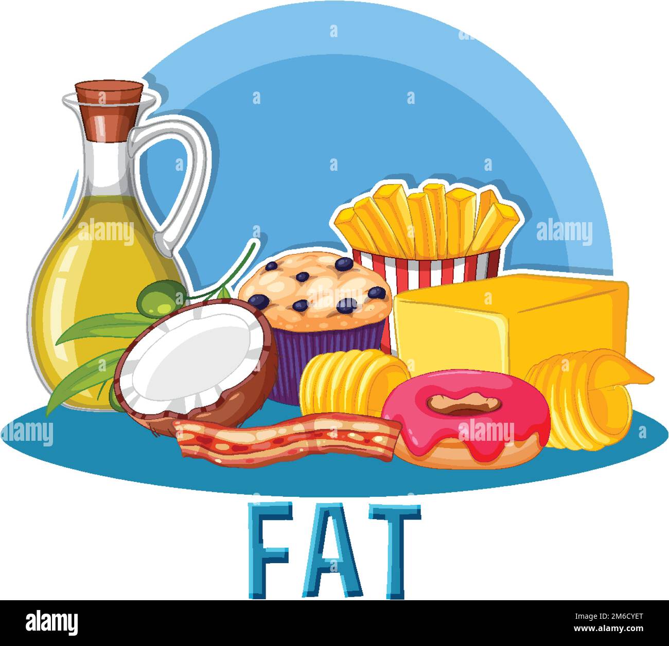 Variety of fat foods illustration Stock Vector Image & Art - Alamy