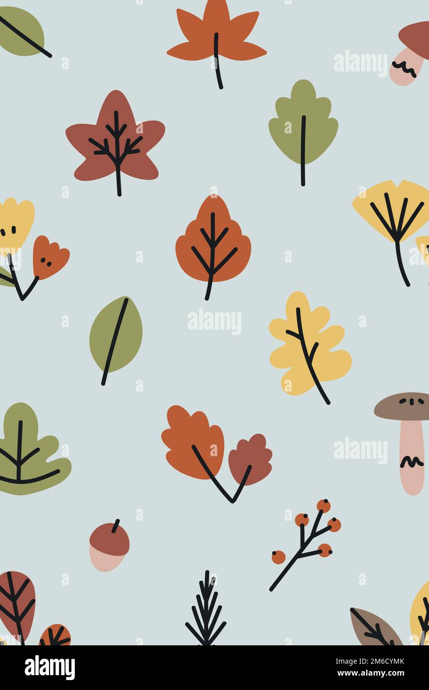 Colorful leaves drawing wallpaper vector Stock Vector Image & Art - Alamy