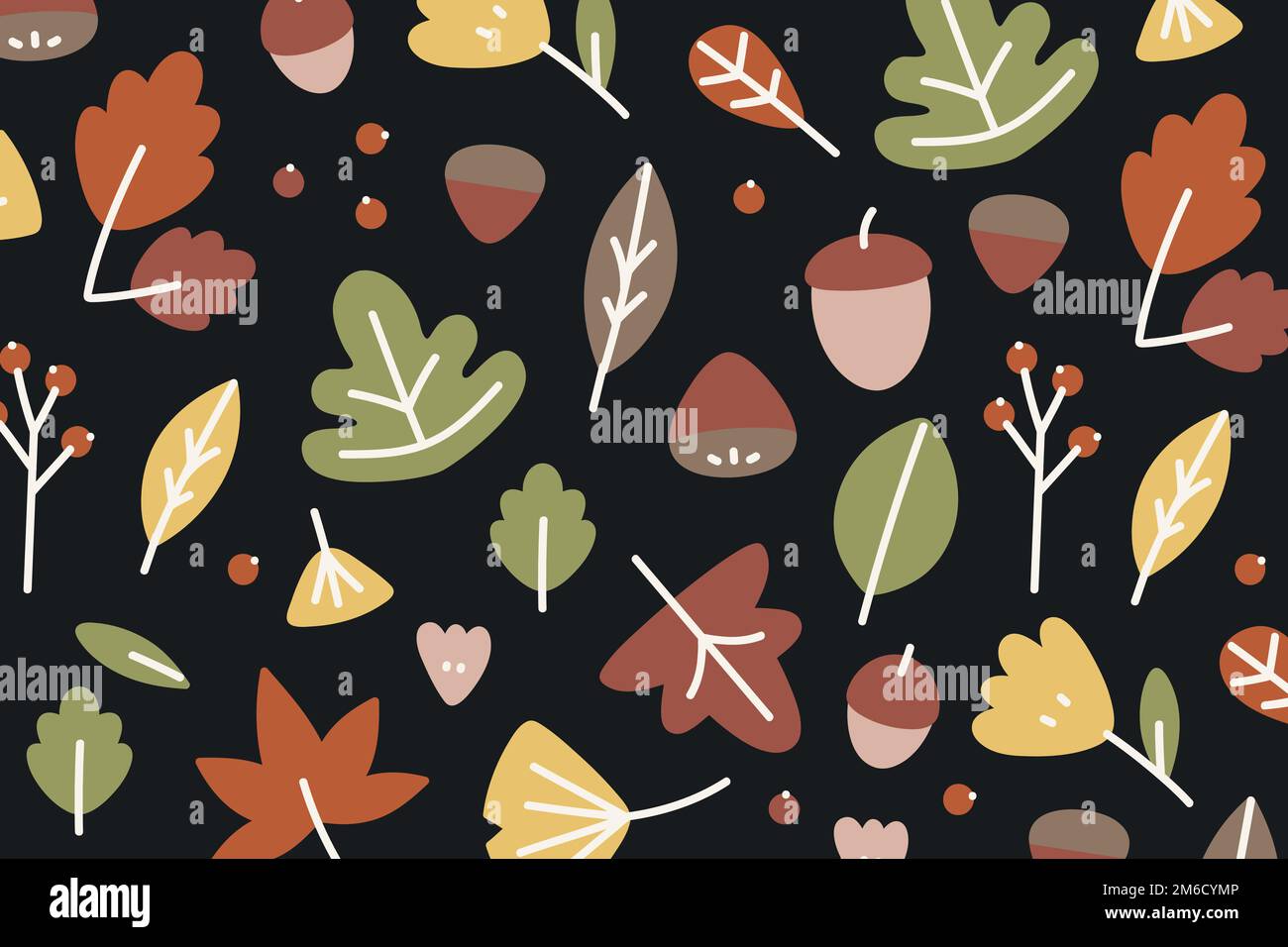 Colorful leaves drawing wallpaper vector Stock Vector Image & Art - Alamy