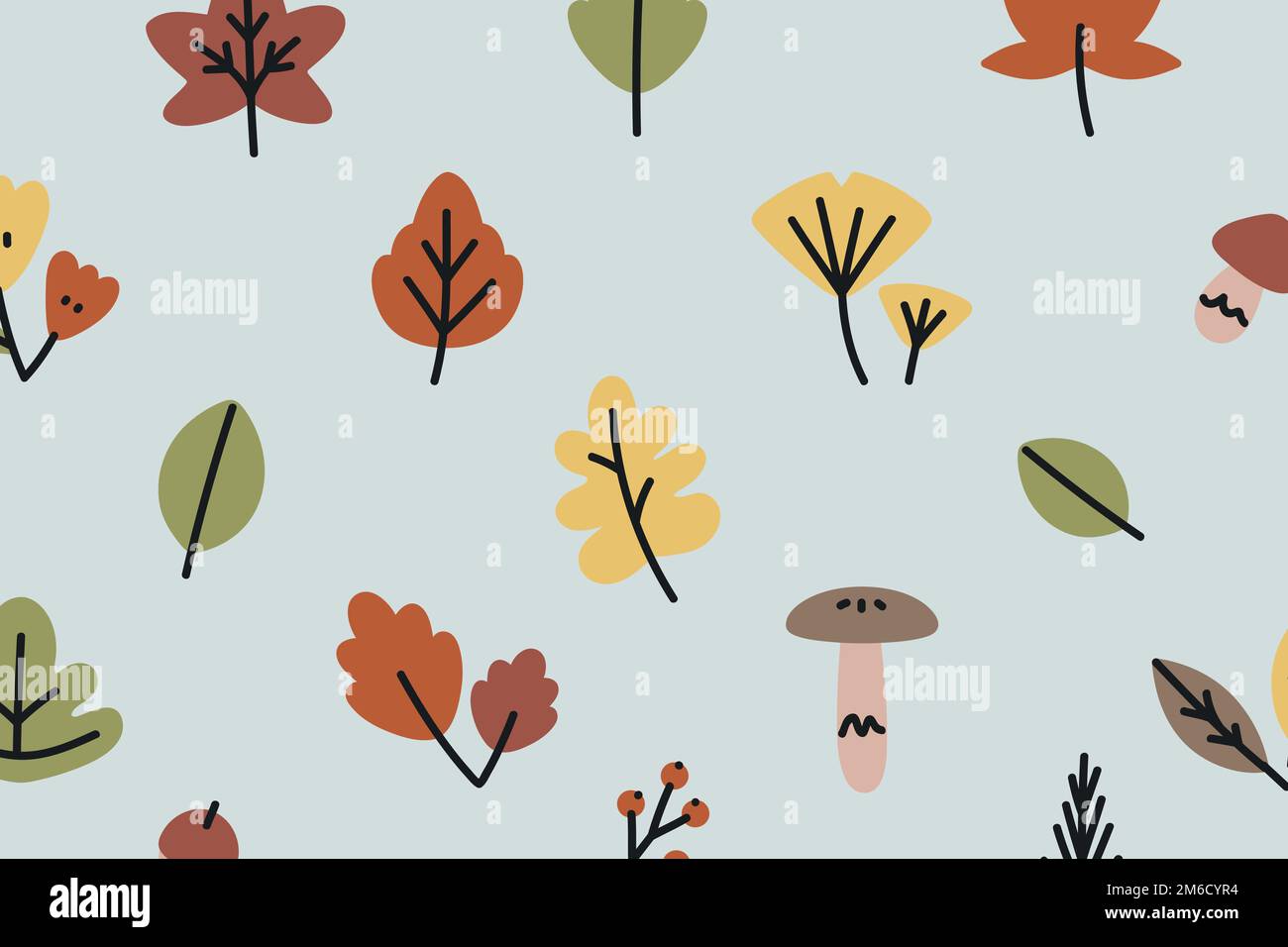 Colorful leaves drawing wallpaper vector Stock Vector Image & Art - Alamy