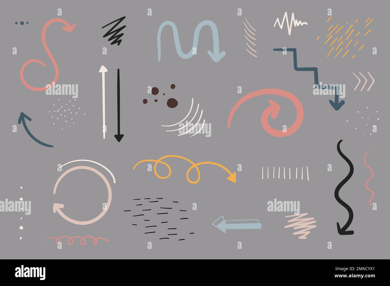 Pastel arrow doodle vector collection Stock Vector Image & Art - Alamy