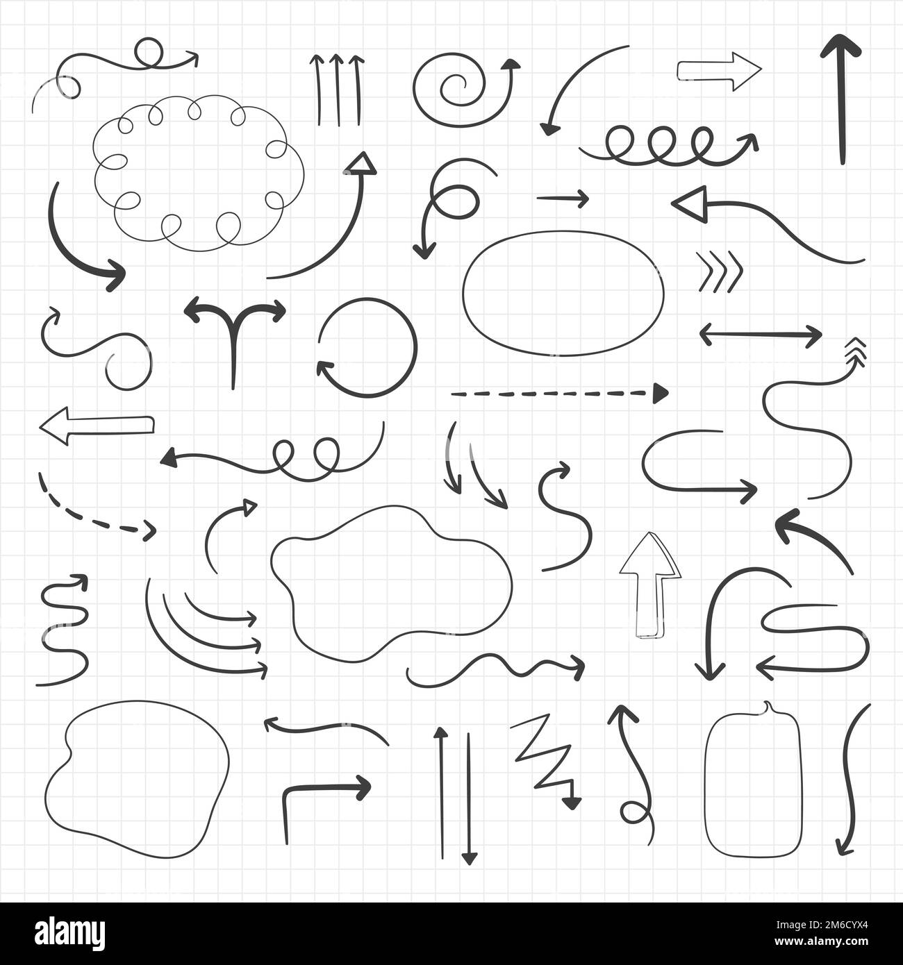 Arrow and speech bubble doodle vector collection Stock Vector Image ...