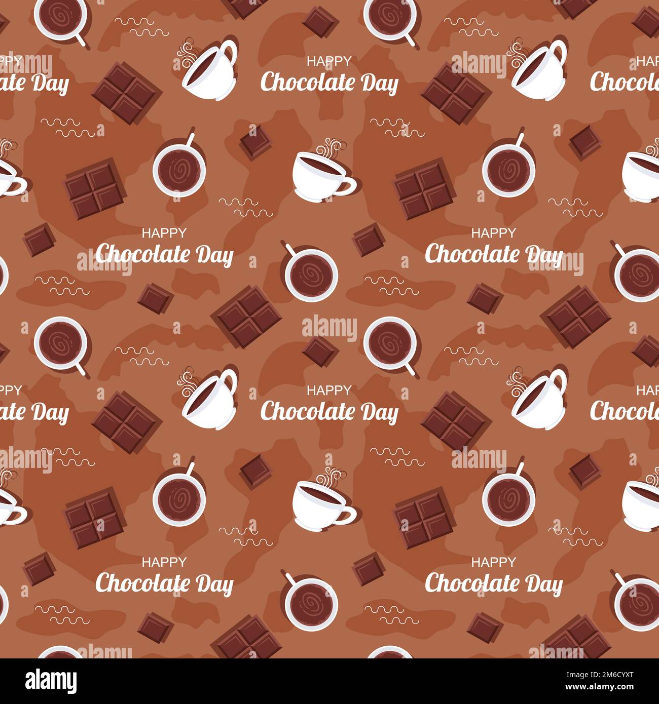 Chocolate Seamless Pattern Design with Choco Decoration in Template ...
