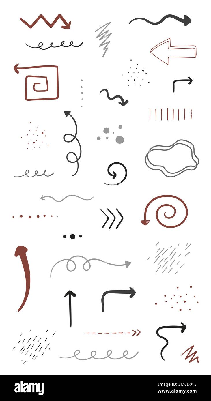 Arrow and speech bubble doodle vector collection Stock Vector Image ...