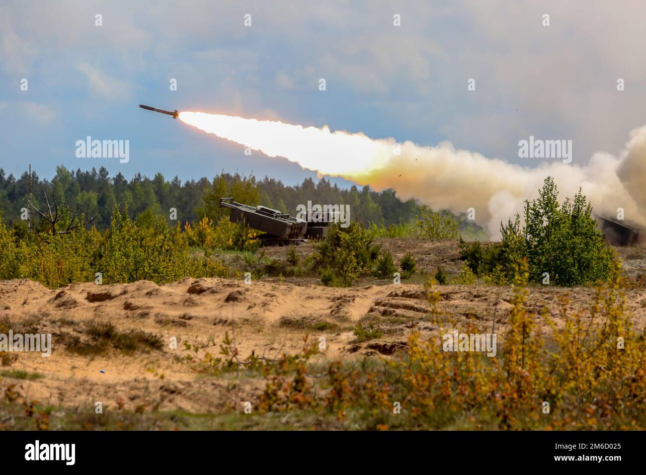 Launching rocket in military training Saber Strike in Latvia Stock ...