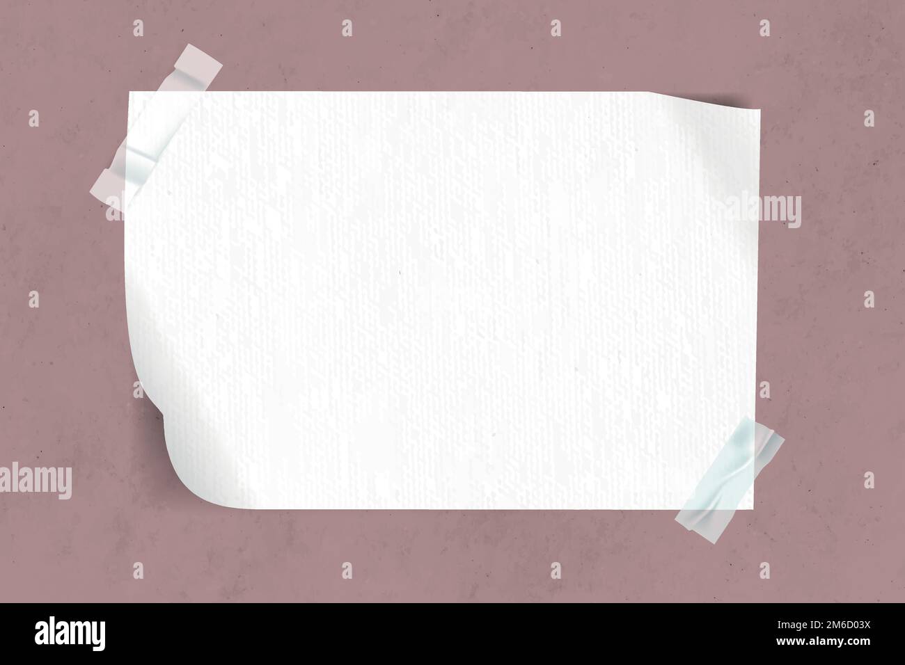 Blank white paper taped on pink background vector Stock Vector Image ...