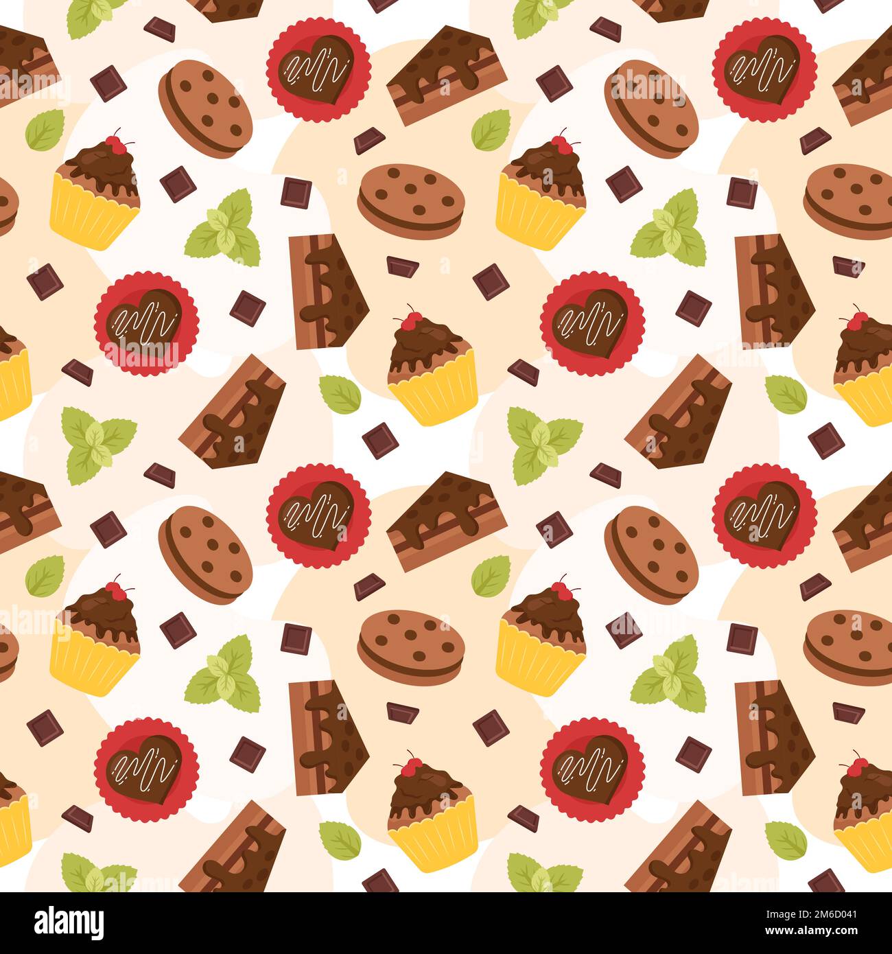 Chocolate Seamless Pattern Design with Choco Decoration in Template ...