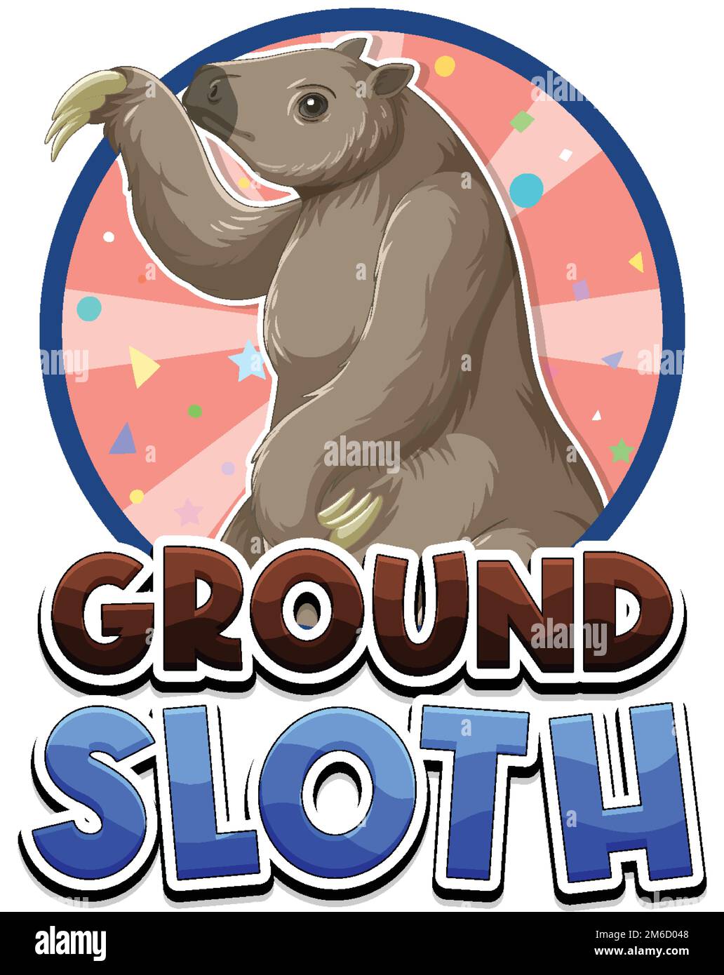 Ground sloth cartoon character with logo illustration Stock Vector ...