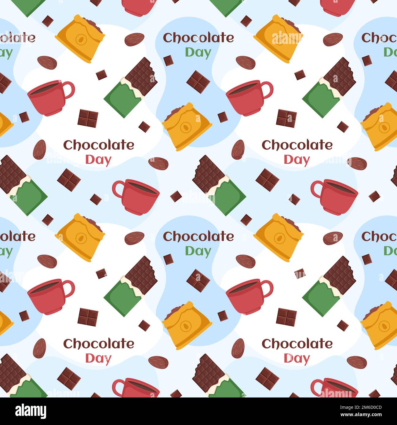 Chocolate Seamless Pattern Design with Choco Decoration in Template ...