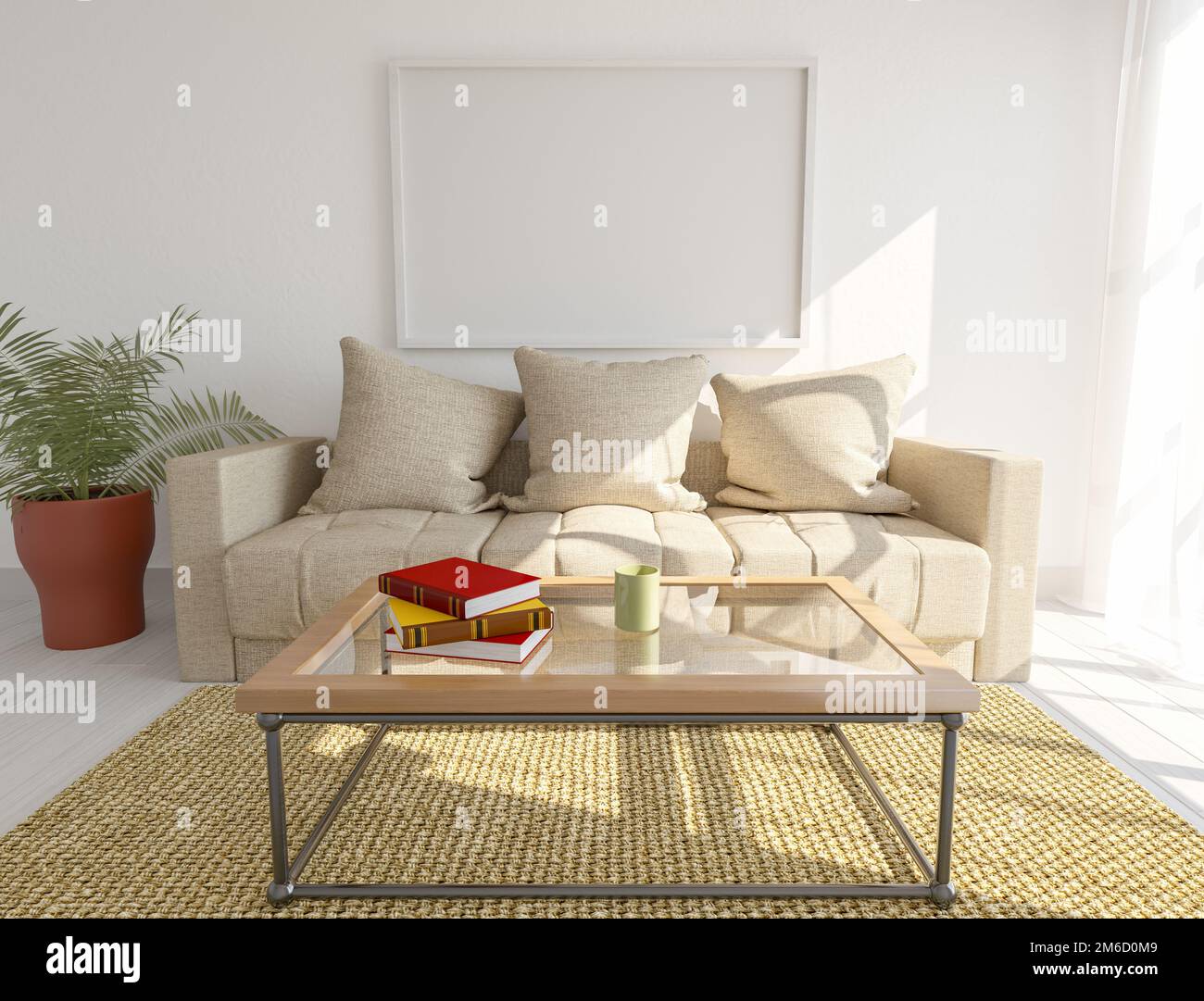 Modern sofa in an interior room view Stock Photo - Alamy