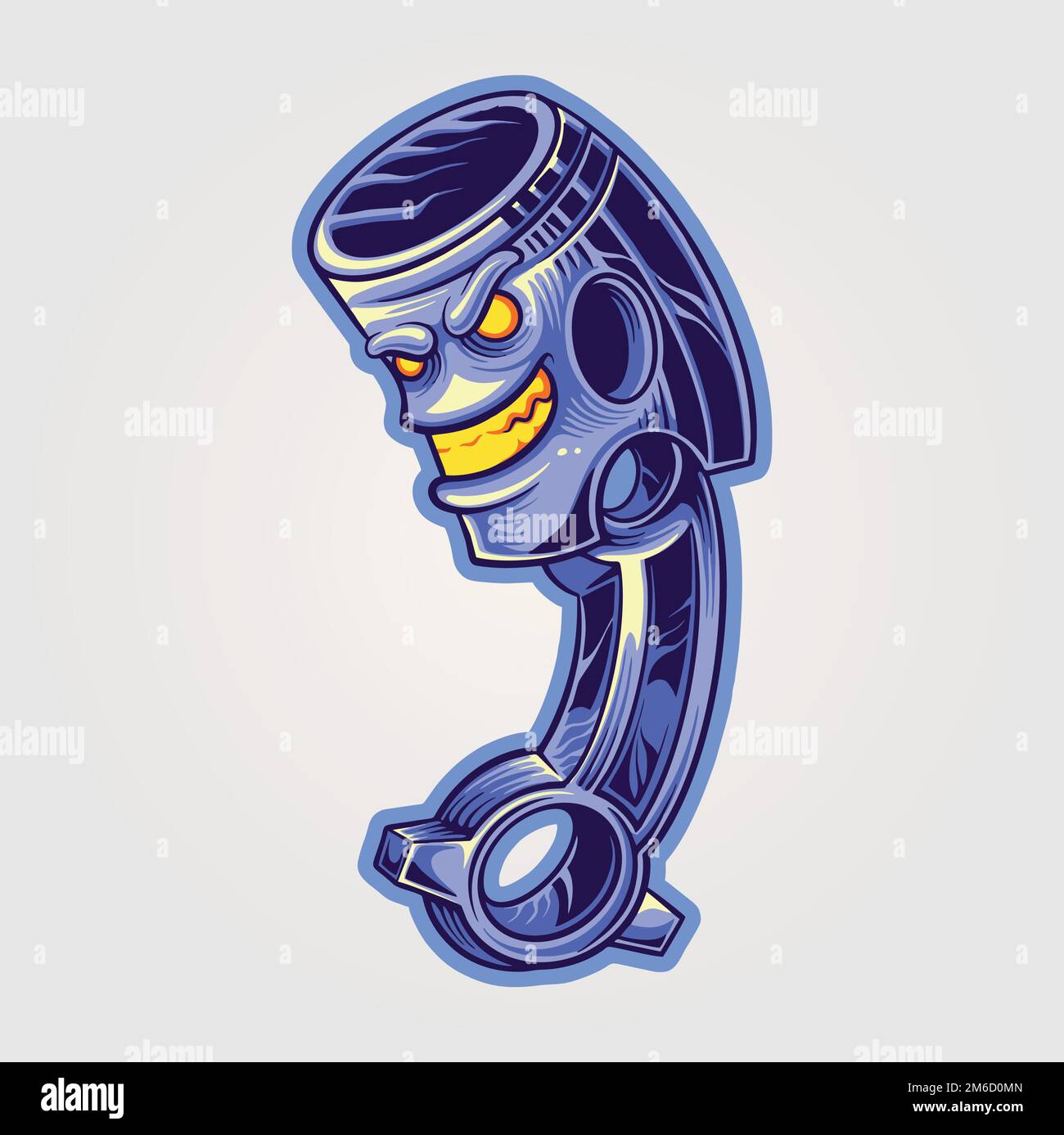 Angry retro racing piston illustration vector illustrations for your ...