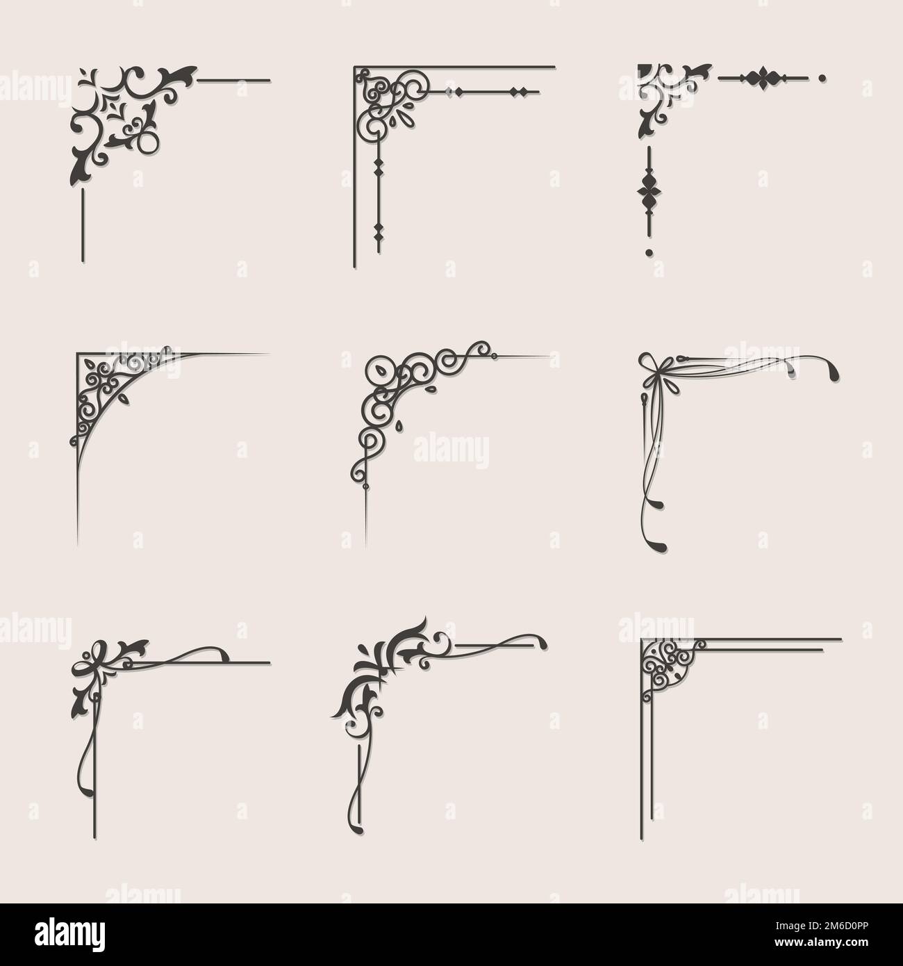 Vintage border design element vector set Stock Vector Image & Art - Alamy