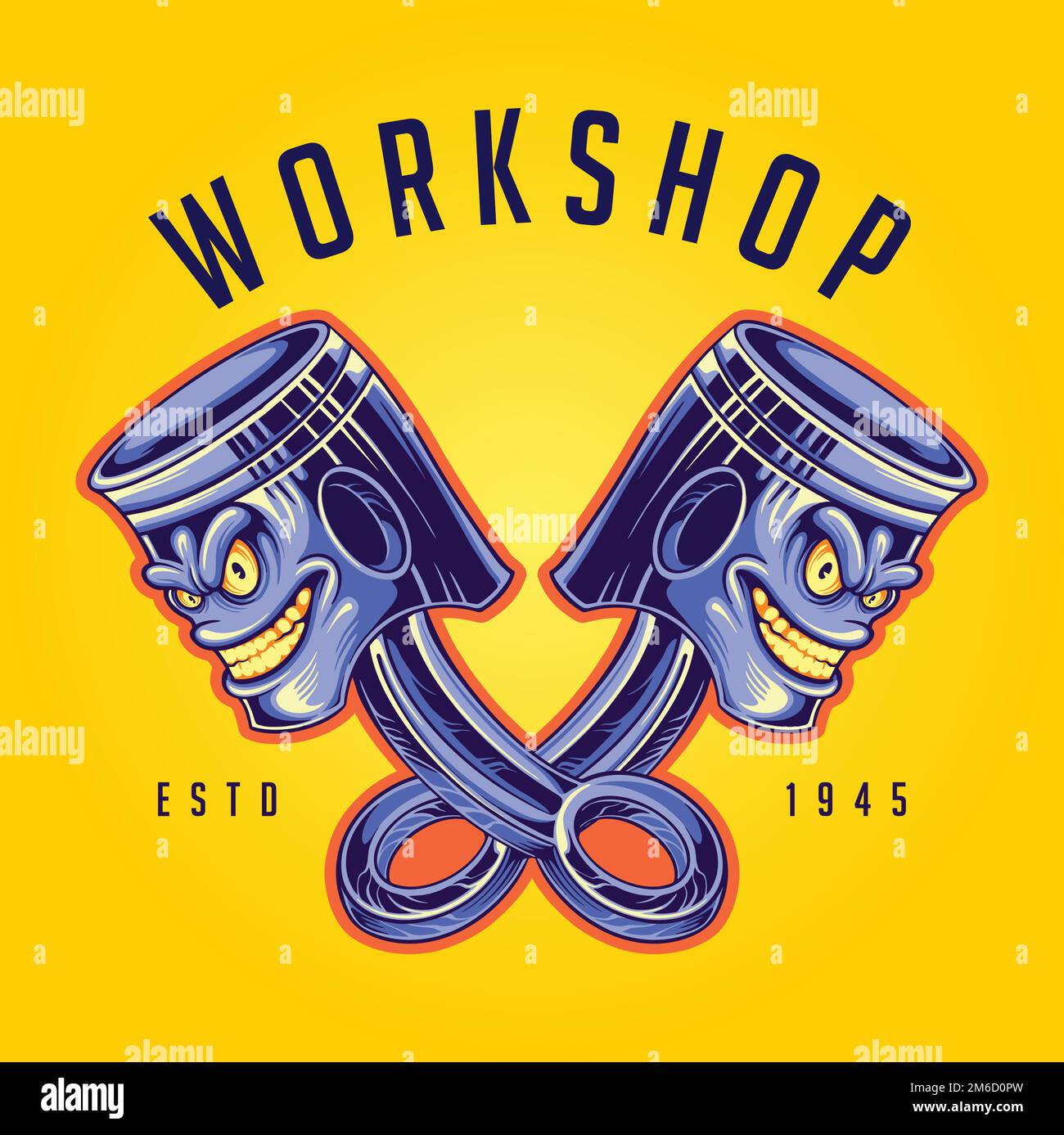 Angry piston racing logo illustration vector illustrations for your ...