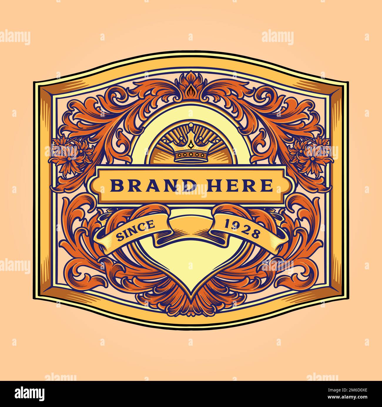 Vintage label flourish ornament illustration vector illustrations for ...