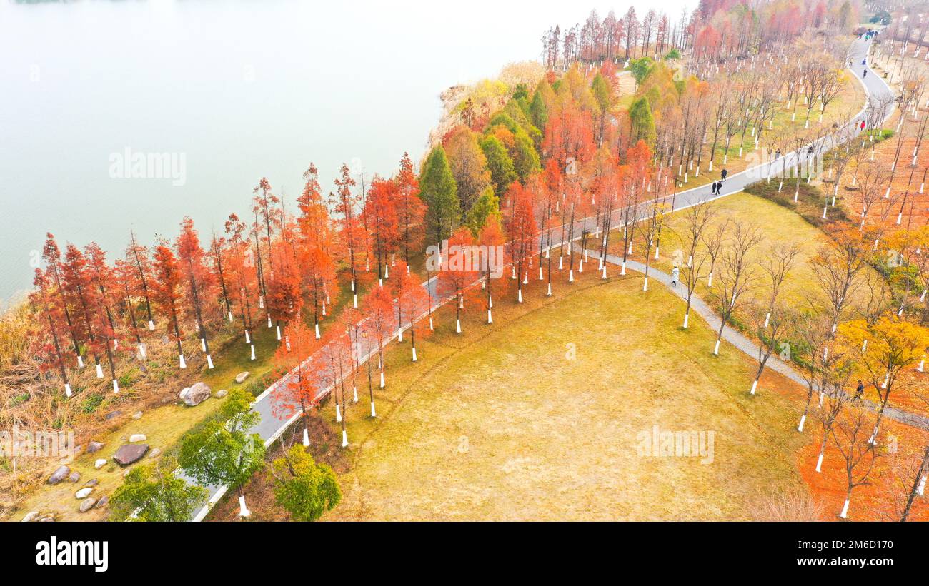 NANCHANG, CHINA - JANUARY 3, 2023 - Aerial photo shows people visiting ...