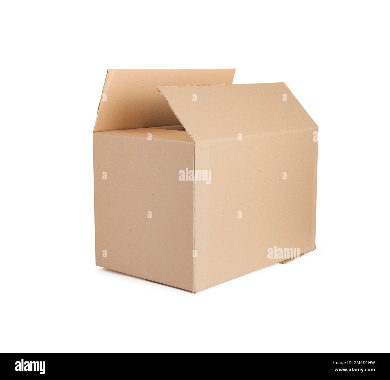 Cardboard box open. Isolated on white background Stock Photo - Alamy