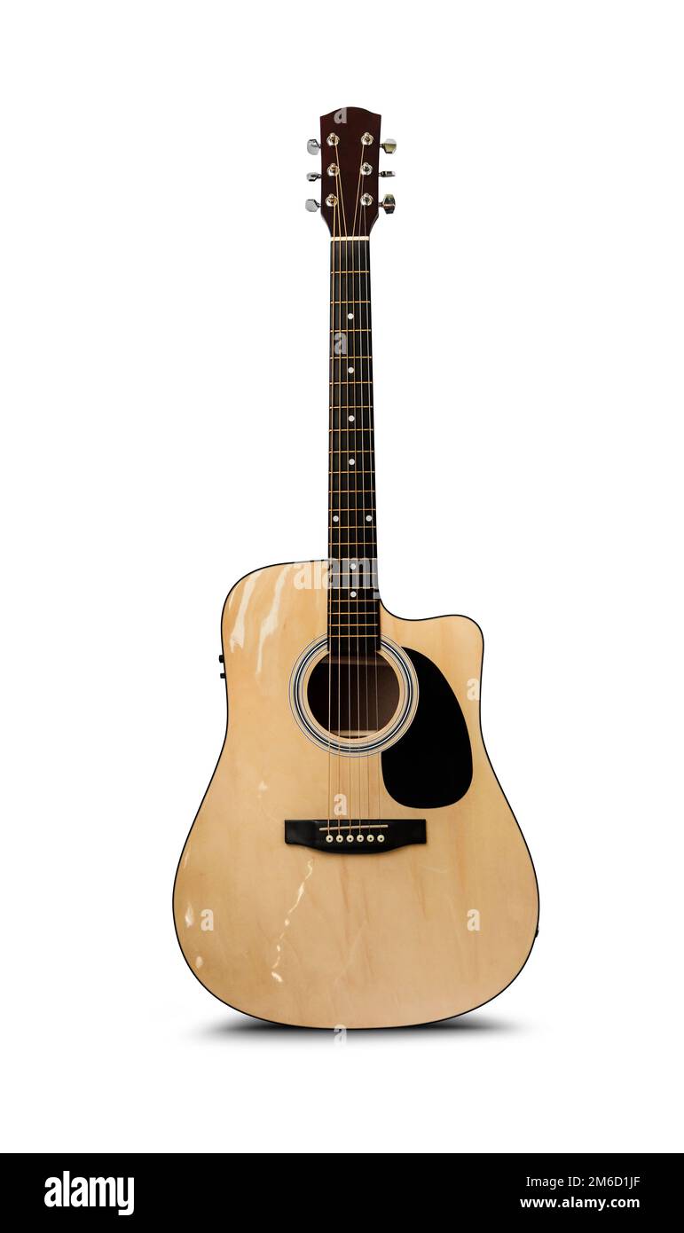 Electro Acoustic Guitar isolated on white background Stock Photo - Alamy
