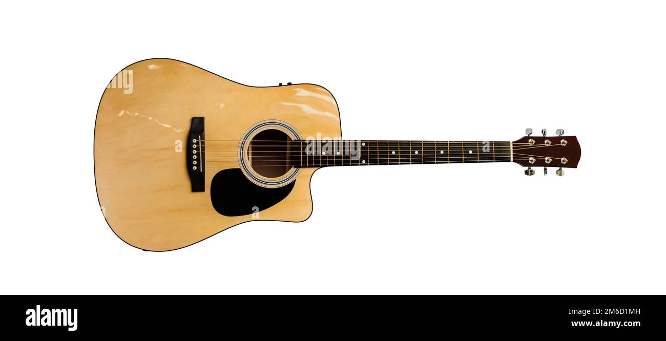 Electro Acoustic Guitar isolated on white background Stock Photo - Alamy