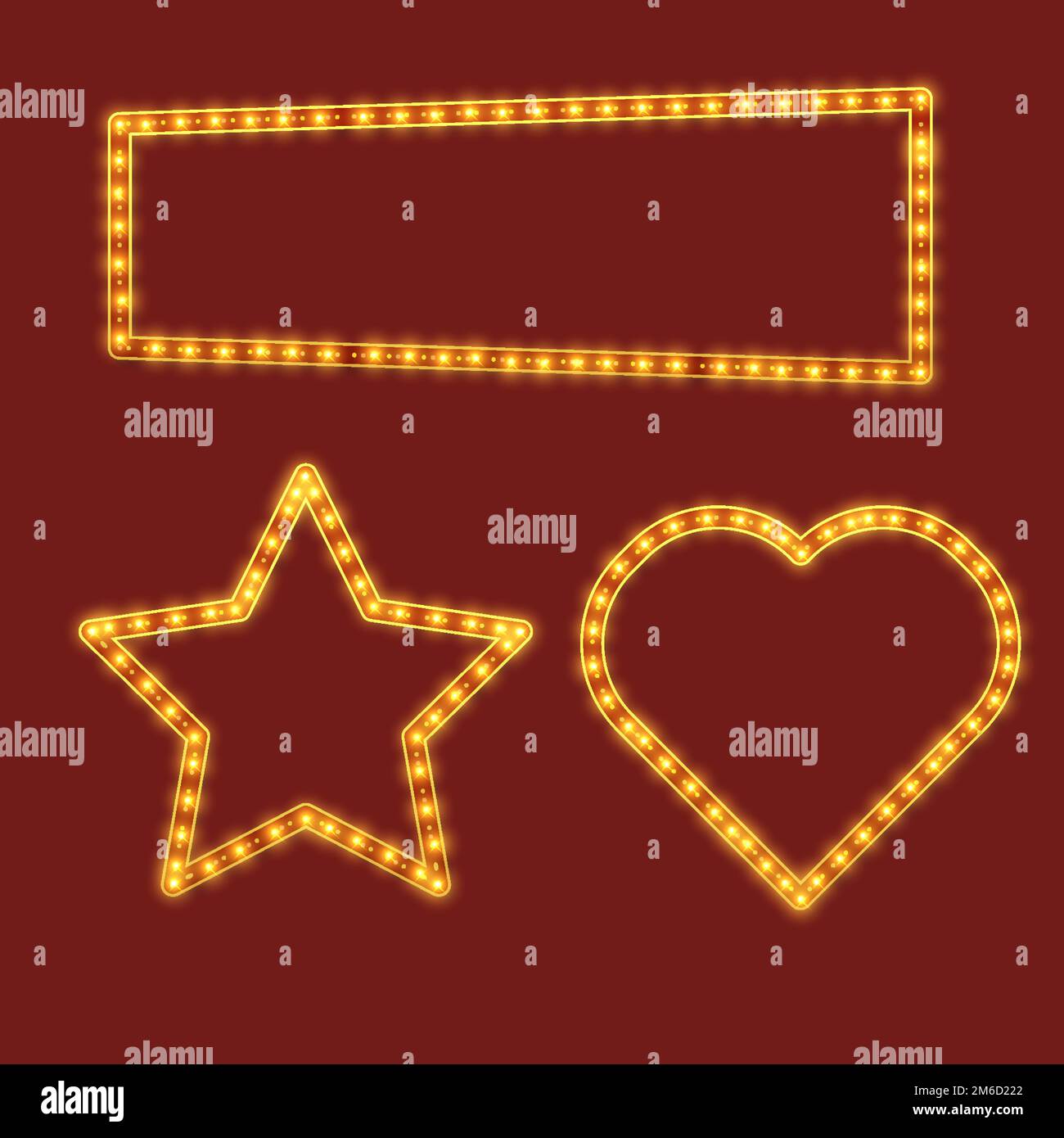 shiny star frame, shiny rectangle frame, and shiny love shaped frame ...